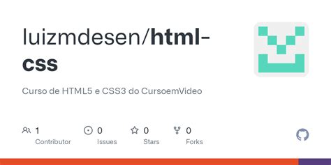 Github Luizmdesen Html Css Curso De Html E Css Do Cursoemvideo