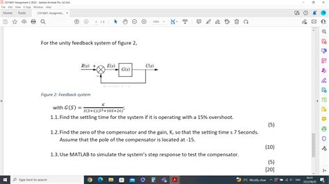 for the unity feedback system of figure 2 figure 2
