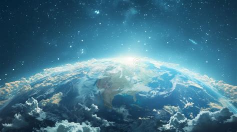 A Digital Illustration Of Earth Viewed From Space Showcasing The