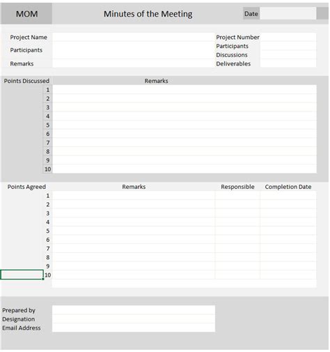 Meeting Templates Excel