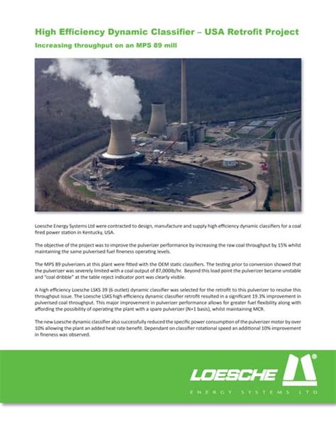 High Efficiency Dynamic Classifier Usa Retrofit Project Pdf