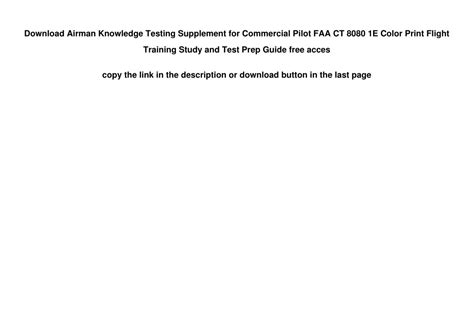 Ppt Download Airman Knowledge Testing Supplement For Commercial Pilot
