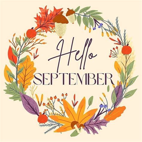 Hello September Wreath Good Morning Greetings