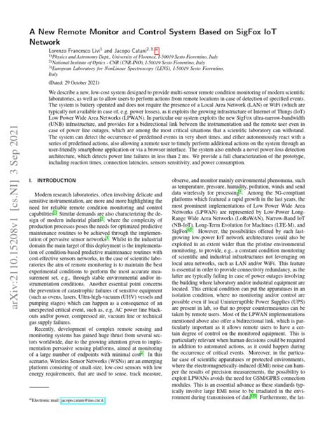 A New Remote Monitor And Control System Based On Sigfox Iot Network Pdf