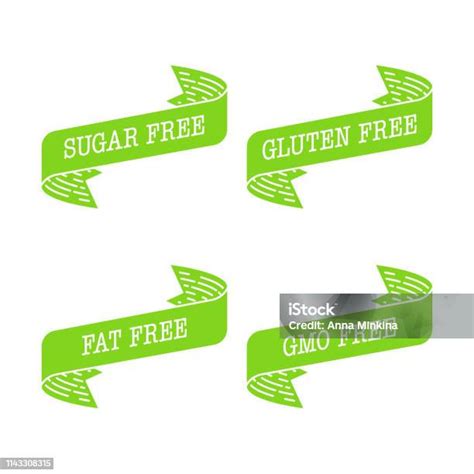 설탕 불포함 글루텐 불포함 Gmo 무료 지방 무 첨가 라벨 벡터 일러스트 무설탕에 대한 스톡 벡터 아트 및 기타 이미지 무설탕 아이콘 0명 Istock