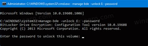 Unlock Fixed Or Removable Bitlocker Drive In Windows 10