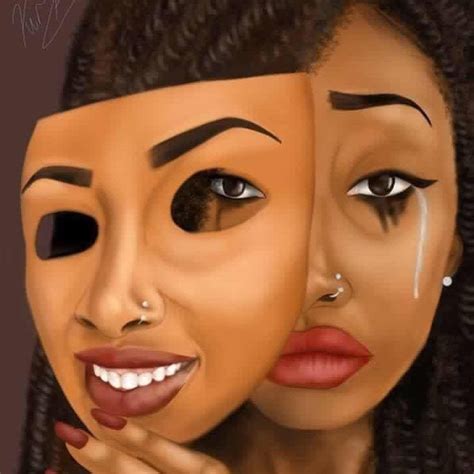 Black Woman With Smile On Face Face Mask Reference Drawing Battle