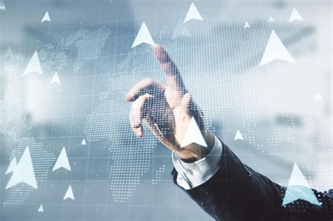 Premium Photo Double Exposure Of Male Hand Presses On Abstract