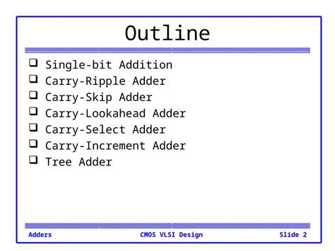 Ppt Introduction To Cmos Vlsi Design Adders Dokumentips