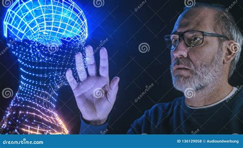 Simulaci N De Aprendizaje Profunda Del Cerebro De La Inteligencia Artificial Foto De Archivo