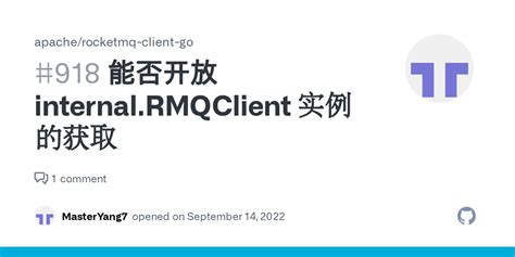 能否开放 internal rmqclient 实例的获取 · issue 918 · apache rocketmq client go