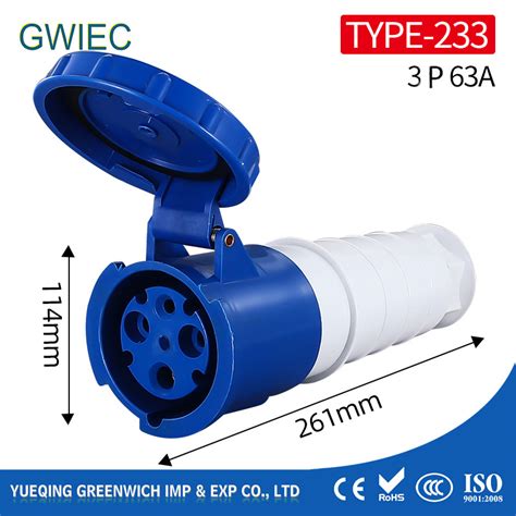 Blue Electrical Gwiec Male Female Industrial Plug And Socket With Low Price Industrial