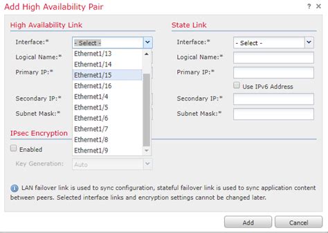 HA Configuration On Cisco FTD 2110 Using Ether Channel Cisco Community