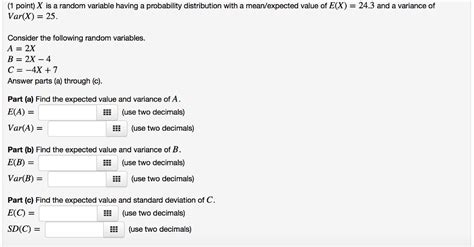 solved 24 3 and a variance of 1 point x is a random