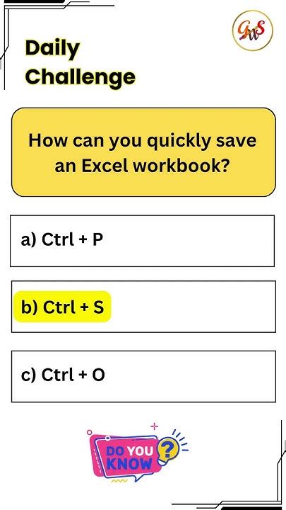 Ms Excel Quiz Microsoft Excel Mcq Shorts Youtube