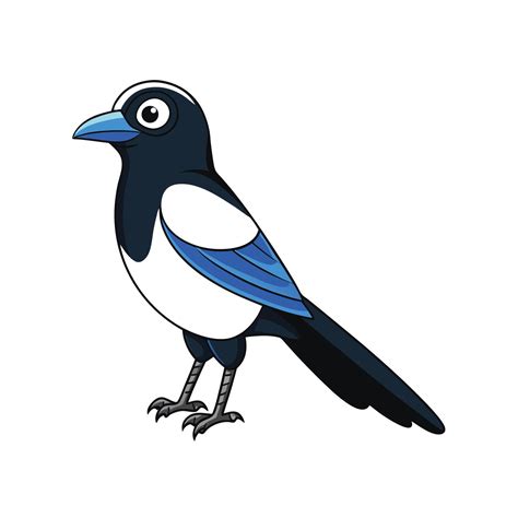 Cartoon Magpie Illustration On A White Background Stock 65894438 Vector