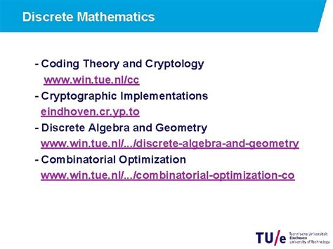 Discrete Mathematics Discrete Mathematics Coding Theory And Cryptology