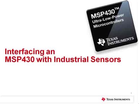 Interfacing Msp430 With Industrial Sensors Video