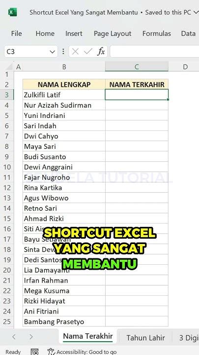 Ctrl E‼️ Belajarexcel Exceltips Exceltutorial Excel Microsoft