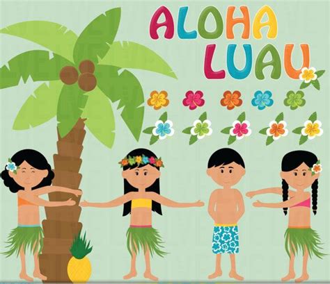 Hawaii Luau Party Clip Art Images Commercial Or Personal Usage Instant Download Luau Party