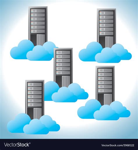 Data Center And Hosting Royalty Free Vector Image