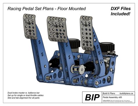 Pedal Box Files Plans Floor Mount 3 Pedal Set Dxf Files Pdf Plans