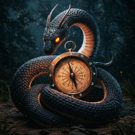 A Digitally Created Image Of A Mythical Dragon Wrapped Around An Ornate