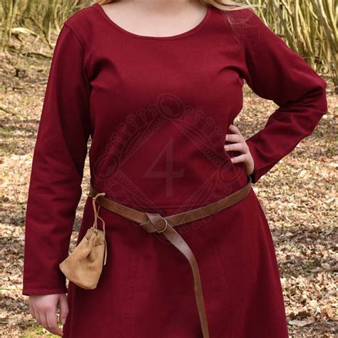 Simple Medieval Dress Afra Canvas Wine Red Outfit4events