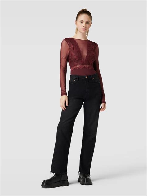 Pieces Body Met Kant Model Sicca In Bordeaux Online Kopen Pandc