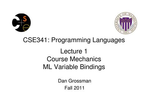 PPT CSE Programming Languages Lecture Course Mechanics ML Variable Bindings PowerPoint