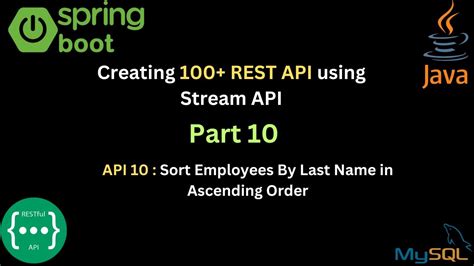 Part 10 Creating 100 Rest Api Using Stream Api Sort Employees By