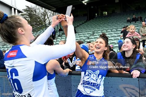 Ruby Tripodi Of The Kangaroos Poses For A Selfie With Fans During The News Photo Getty Images