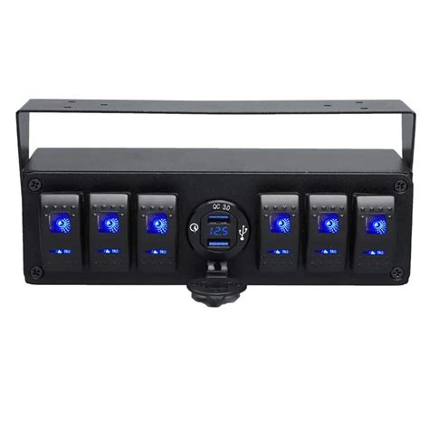 6 Gang Rocker Toggle Switch Surface Mount Box Enclosure 12v Panel Box W Quick Charge 3 0 Usb