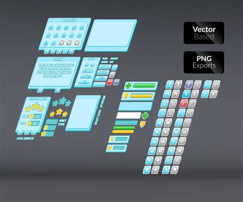 Blue Fun Theme Game UI Game Art Partners
