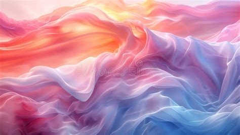 Colorful And Vibrant Abstract Waves Of Light And Fabric Creating