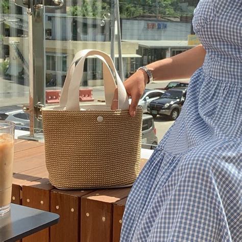 나나퀸 여름 라탄 데일리 토트백 밀짚 왕골 바스켓 피크닉 여성 가방