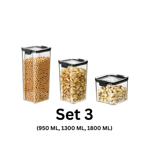 Jual Toples Akrilik Bening Tebal Toples Snack Food Container Set Isi Dan Toples Kedap