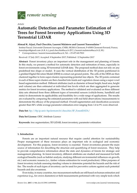 Pdf Automatic Detection And Parameter Estimation Of Trees For Forest