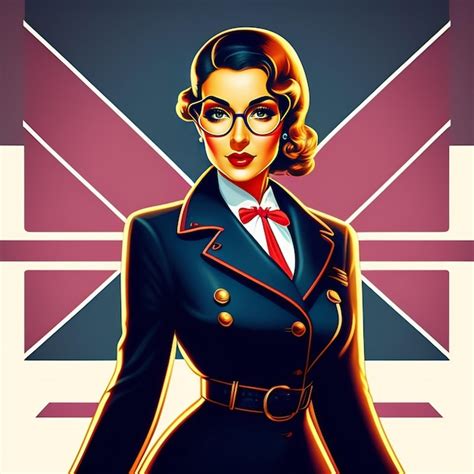 Premium Photo A Woman In A Suit With A Red Tie And Glasses