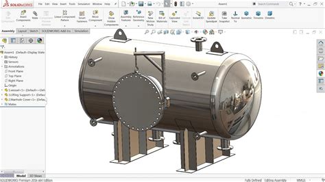 Solidworks Tutorial Design Of Pressure Vessel Youtube