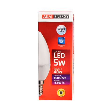 Lámpara Akai Led Vela Fría E14 5w Carrefour