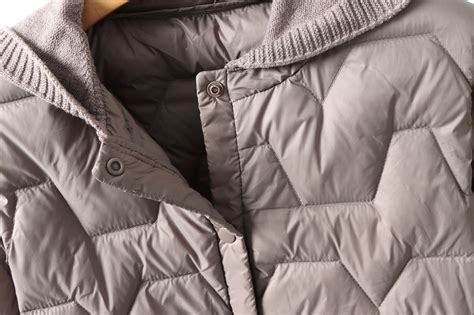 데일리 덕다운 니트 후드 패딩