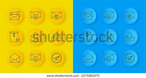 Set Line Envelope Check Mark Outgoing Stock Vector Royalty Free 2271002475 Shutterstock