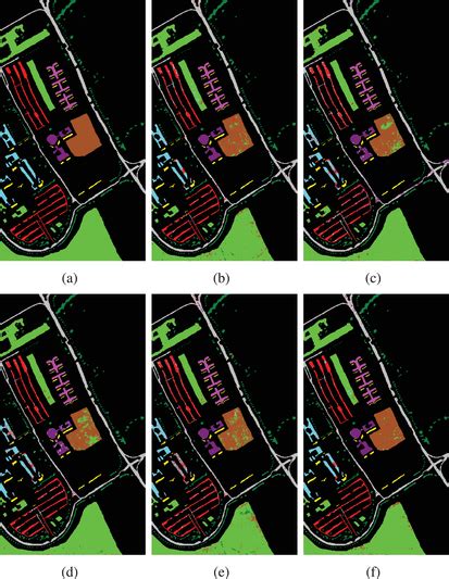 classification mapping by different methods over pavia university