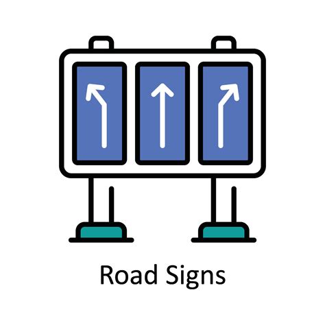 Road Signs Vector Fill Outline Icon Design Illustration Map And Navigation Symbol On White
