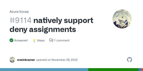 Natively Support Deny Assignments · Azure Bicep · Discussion 9114 · Github