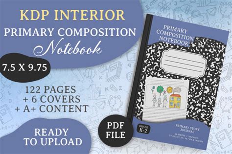 Primary Composition Notebook K 2nd Grade Graphic By Flurryart