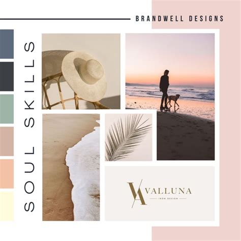 Flirty Color Palette And Mood Board Design For Soul Skills By Brandwell Designs Mood Board