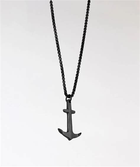 Anchor Necklace Black