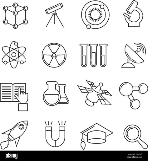 Science Vector Thin Line Icons Set Science Vector Thin Line Icons Set